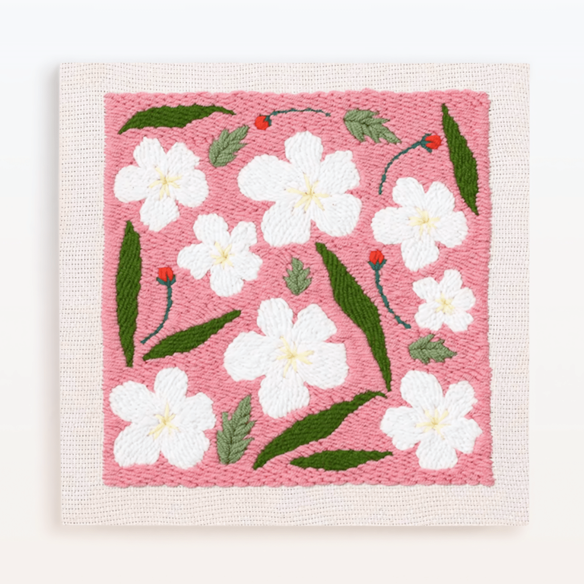 Cherry Blossom Punch Needle Kit I DIY Craft Set by Punchora