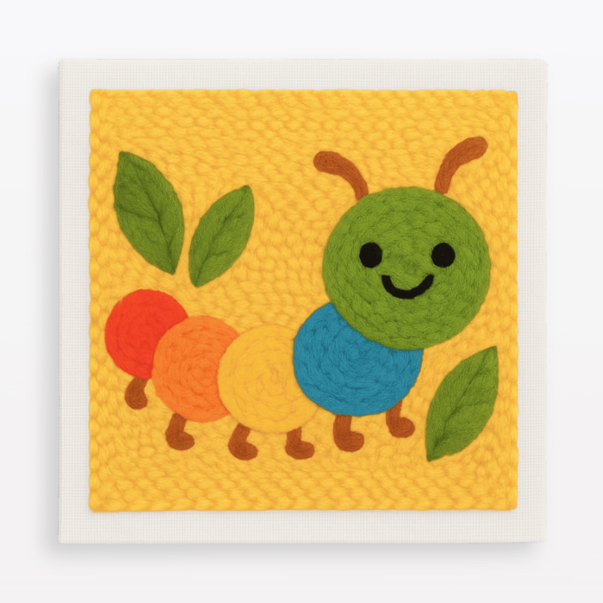Rainbow Caterpillar Punch Needle Kit I DIY Craft Set by Punchora