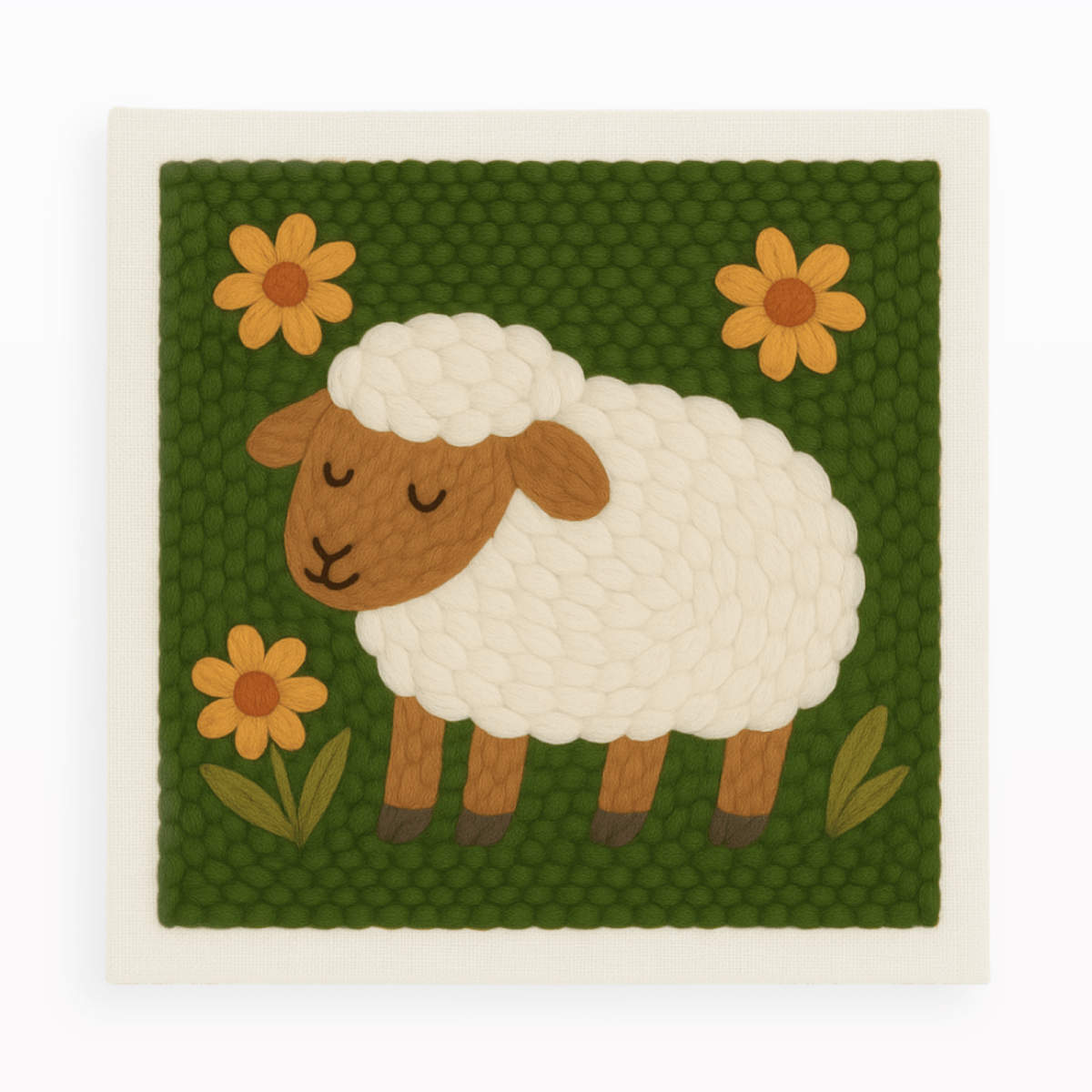 Sheep's Garden Punch Needle Kit I DIY Craft Set by Punchora